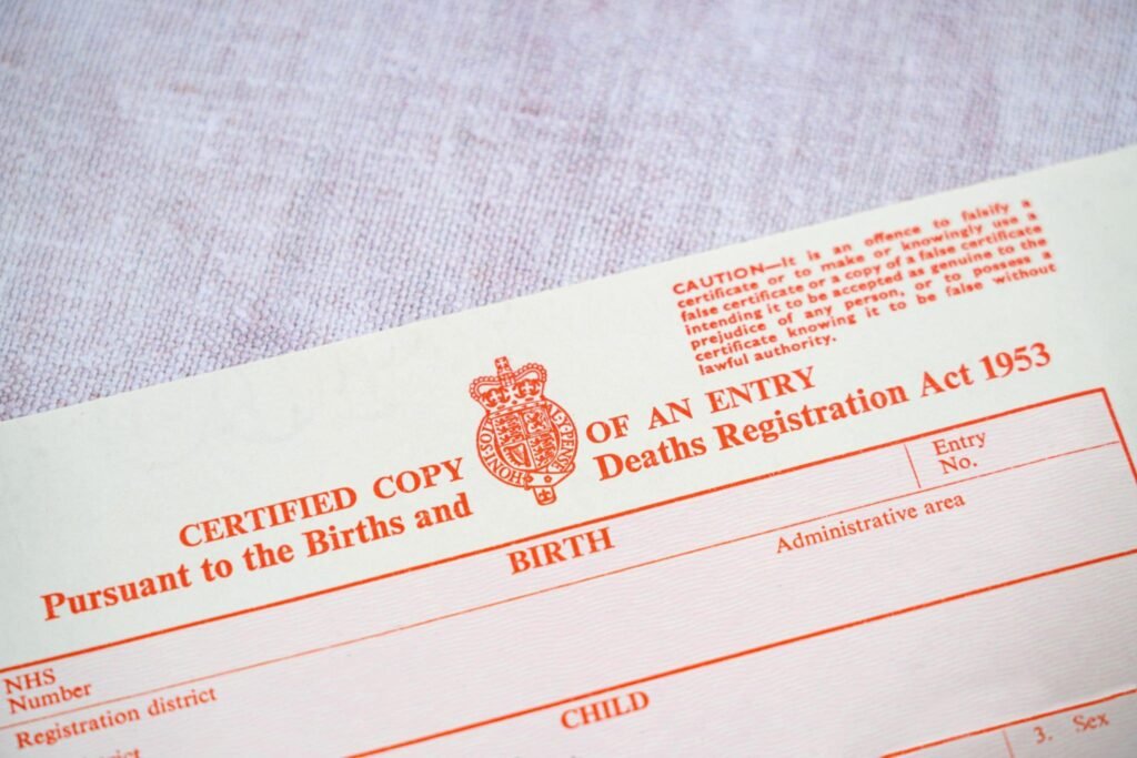 Birth Certificate Document Number